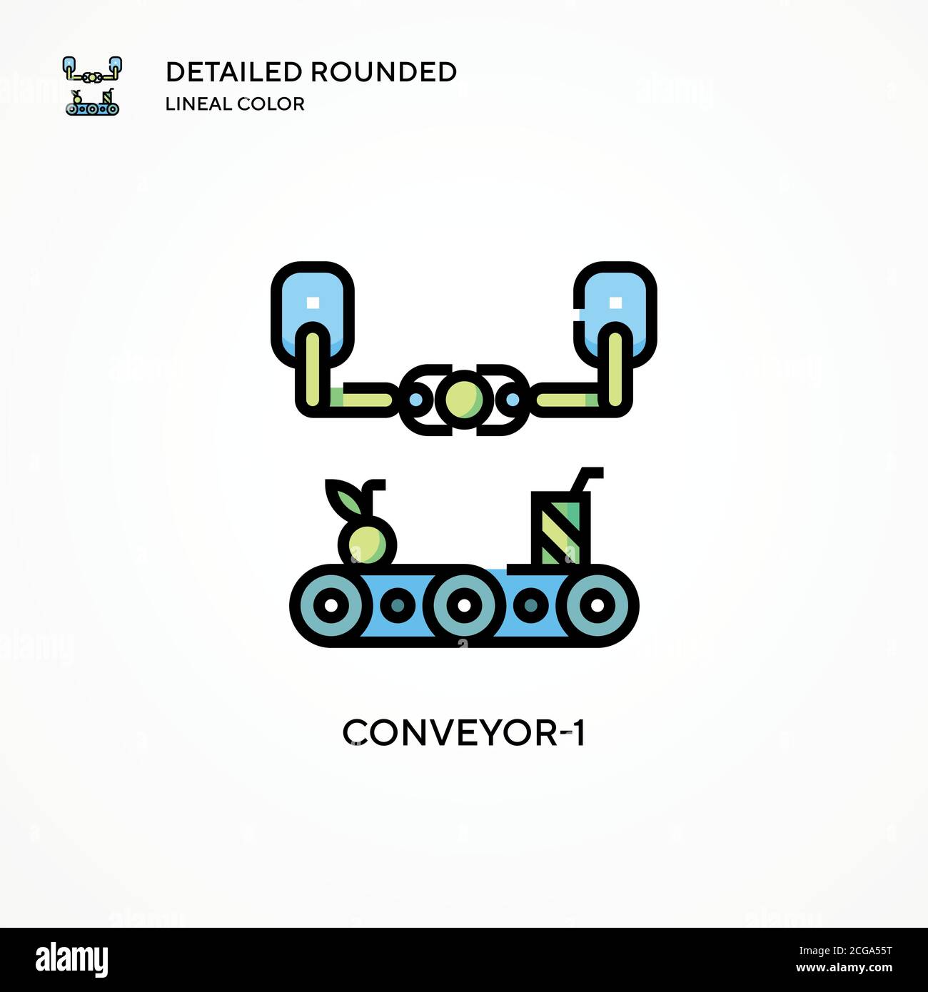 Conveyor-1 vector icon. Modern vector illustration concepts. Easy to ...