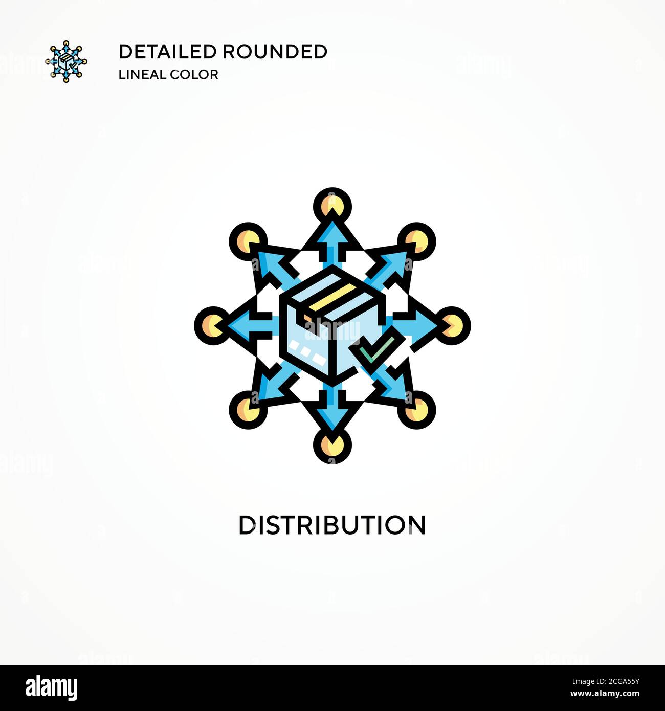 Distribution vector icon. Modern vector illustration concepts. Easy to ...