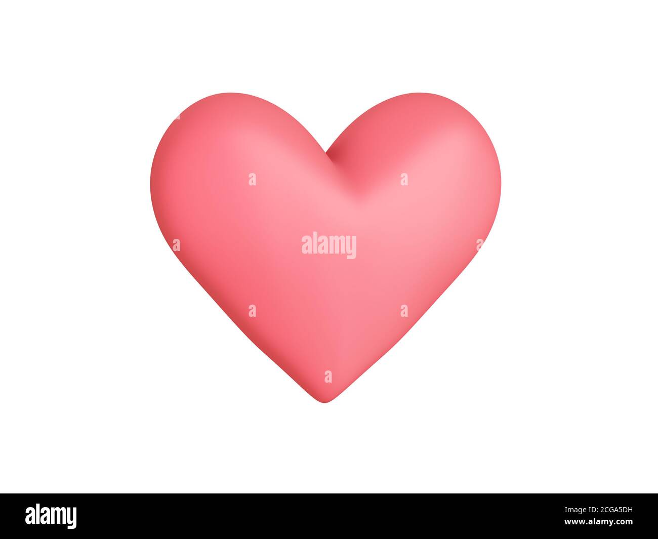matte soft red heart isolated on white. 3d illustration Stock Photo - Alamy