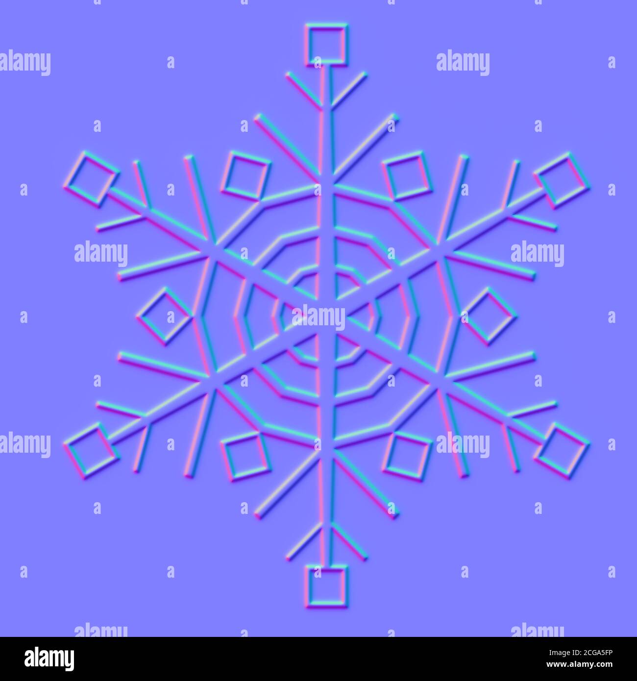 normal map of snowflake, bump background texture for use in 3D programs ...