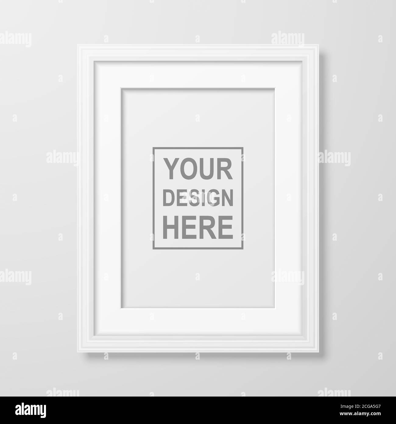 Vector 3d Realistic A4 Decorative White Wooden Simple Modern Frame for ...