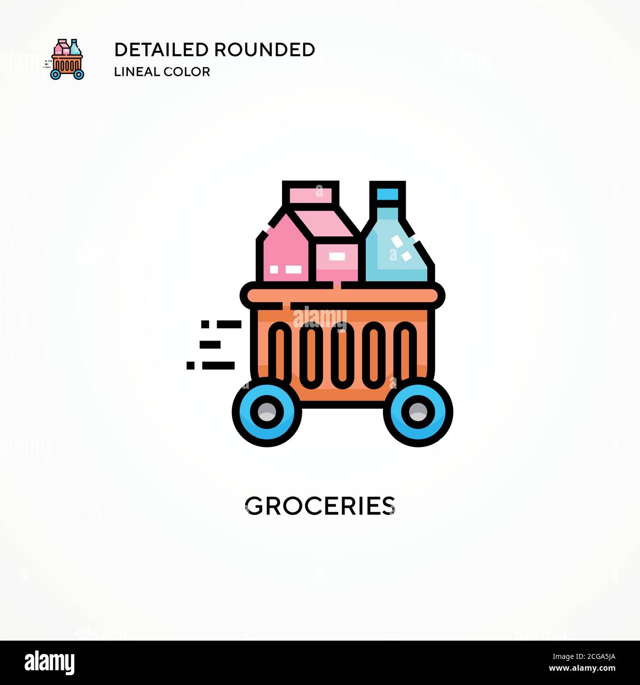 Groceries vector icon. Modern vector illustration concepts. Easy to ...