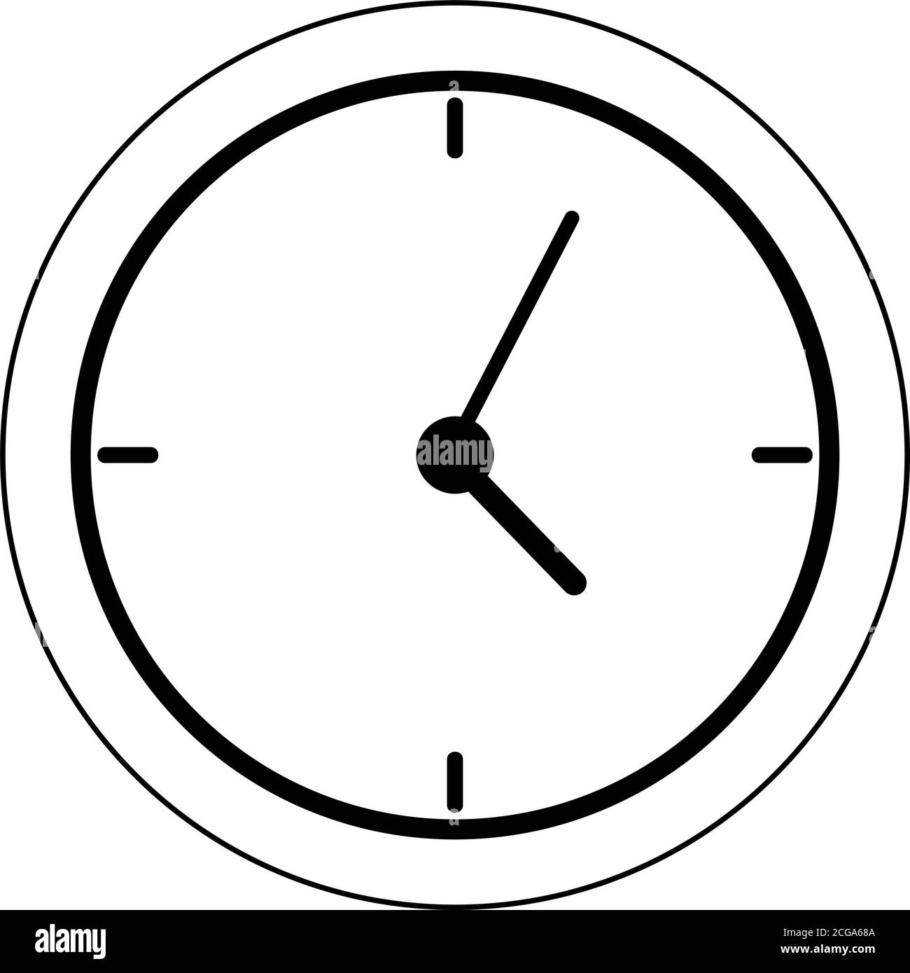 round clock time isolated icon line style vector illustration Stock ...