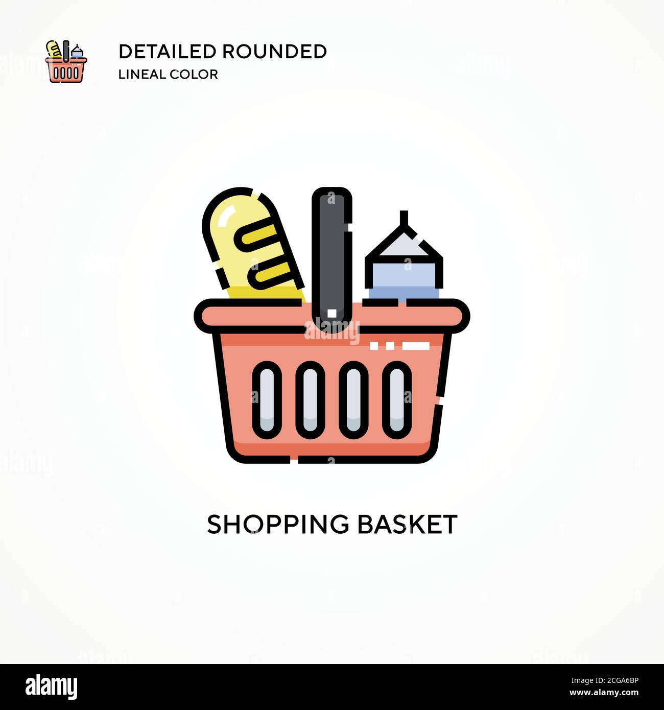 Shopping basket vector icon. Modern vector illustration concepts. Easy ...