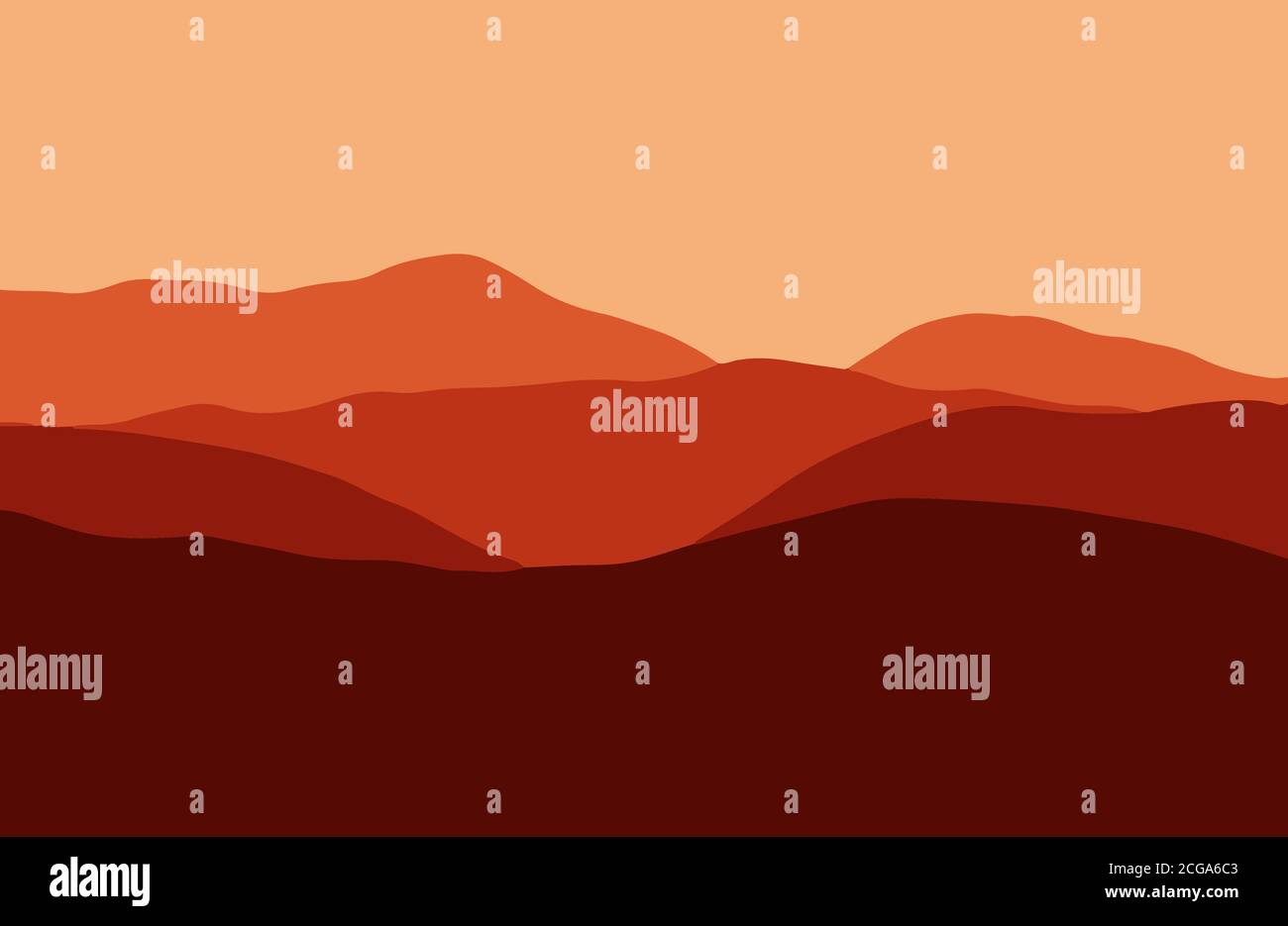 Mountains in the haze at sunset - Vector illustration Stock Vector ...