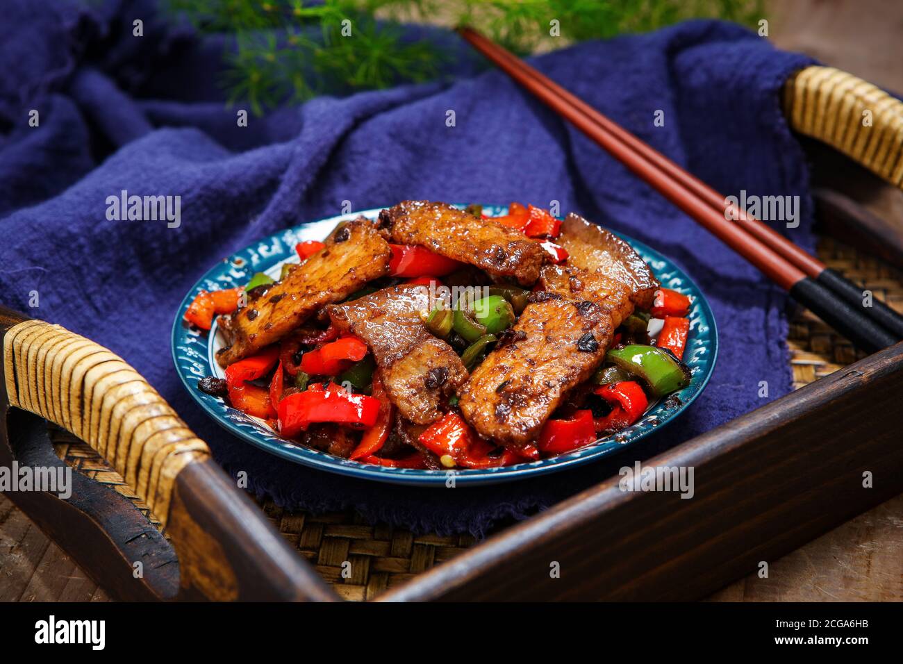 Salt Fried meat Stock Photo - Alamy
