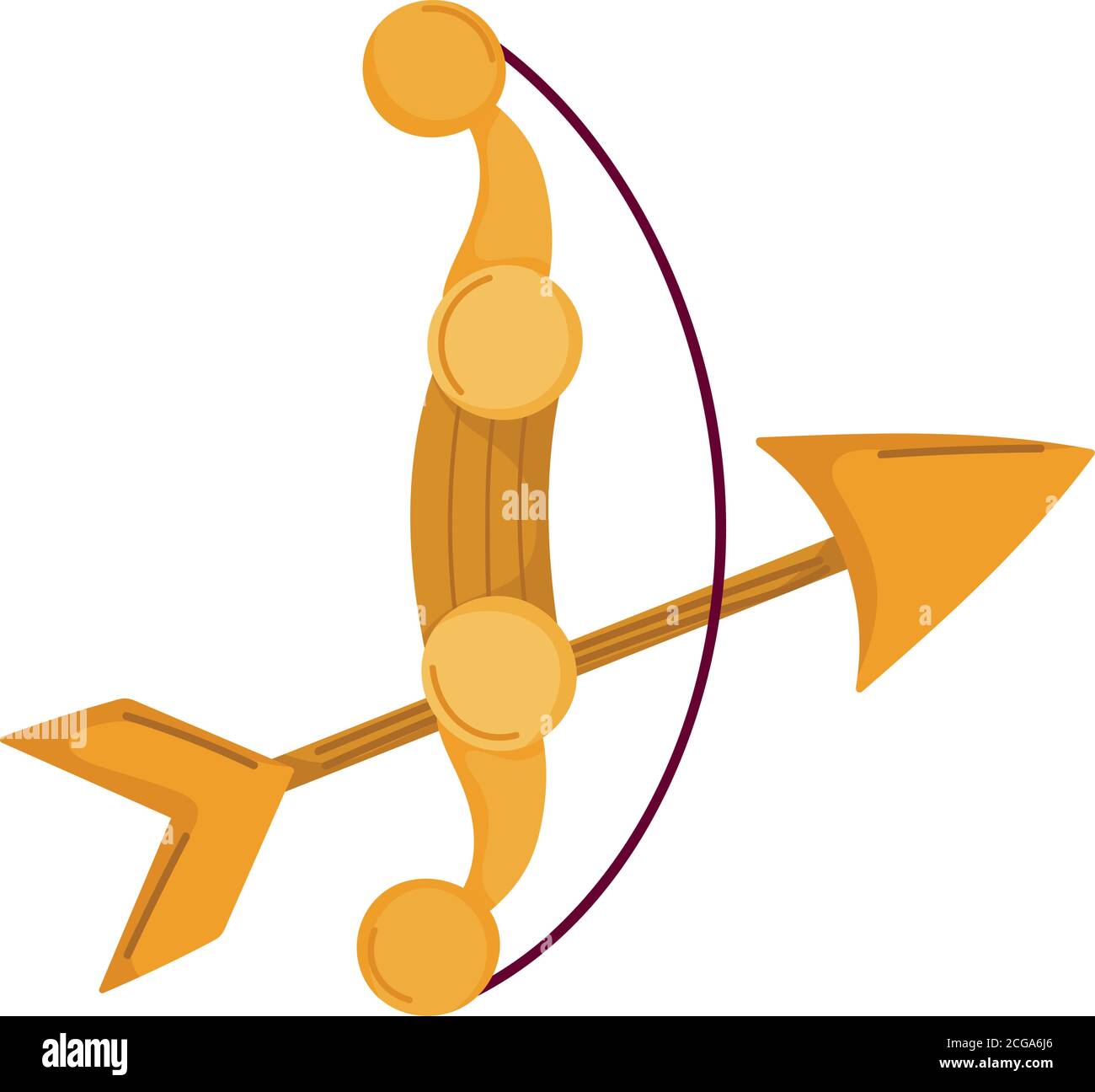 Gold Bow Arrow Stock Vector Images Alamy