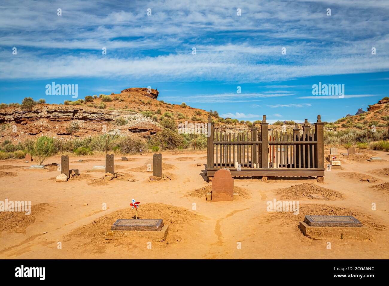 Grafton, Utah, USA - June 13, 2020: The abandoned cemetery at the ...