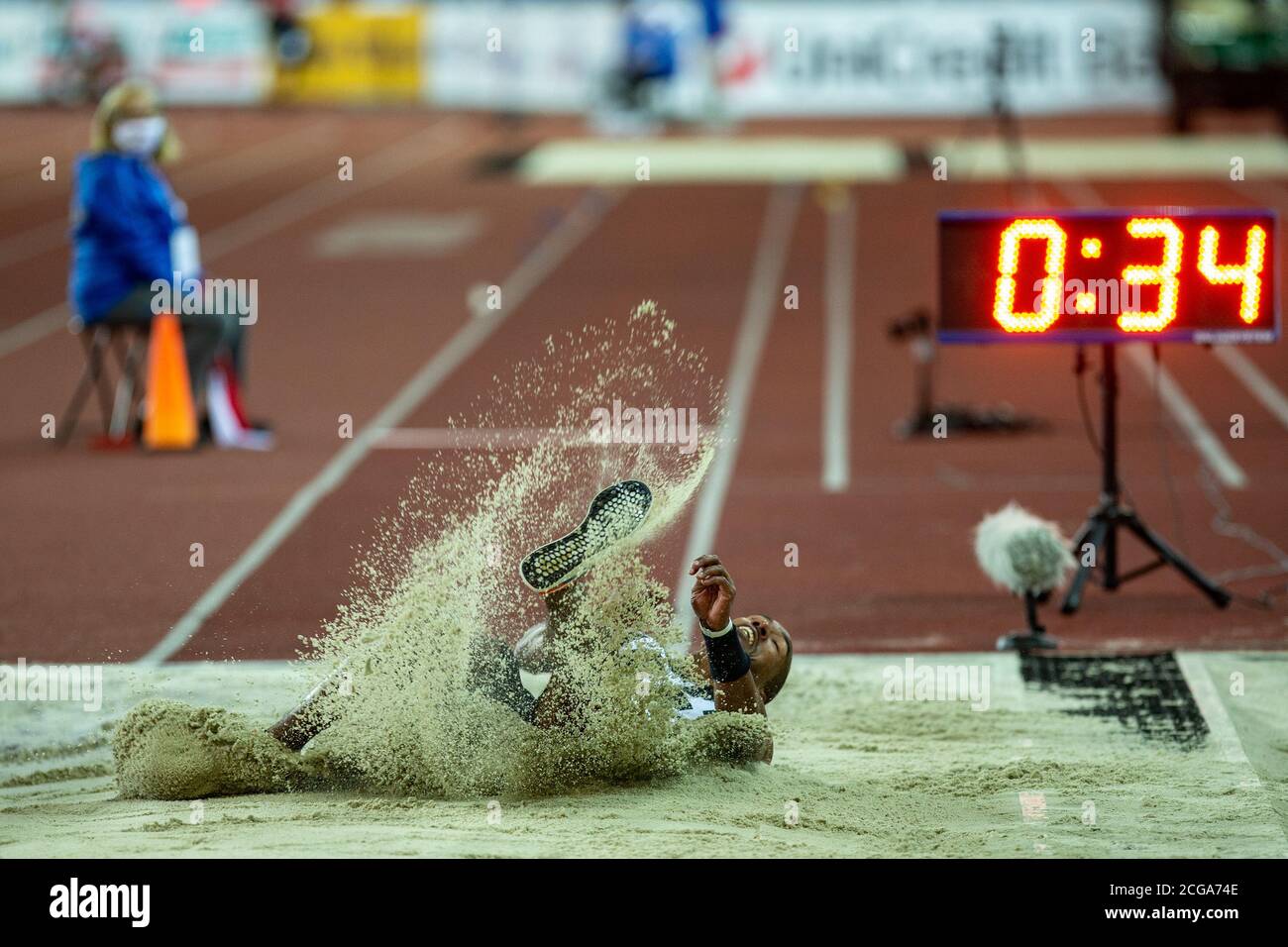 American athlete Christian Taylor competes during the Golden Spike ...