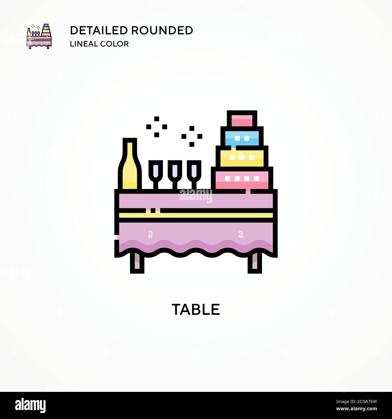 Table vector icon. Modern vector illustration concepts. Easy to edit ...