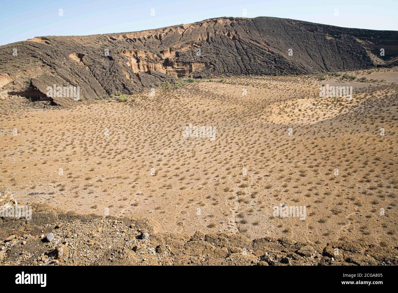 Maar-type volcanic crater, Cerro Colorado cater in the Sonoran Desert ...