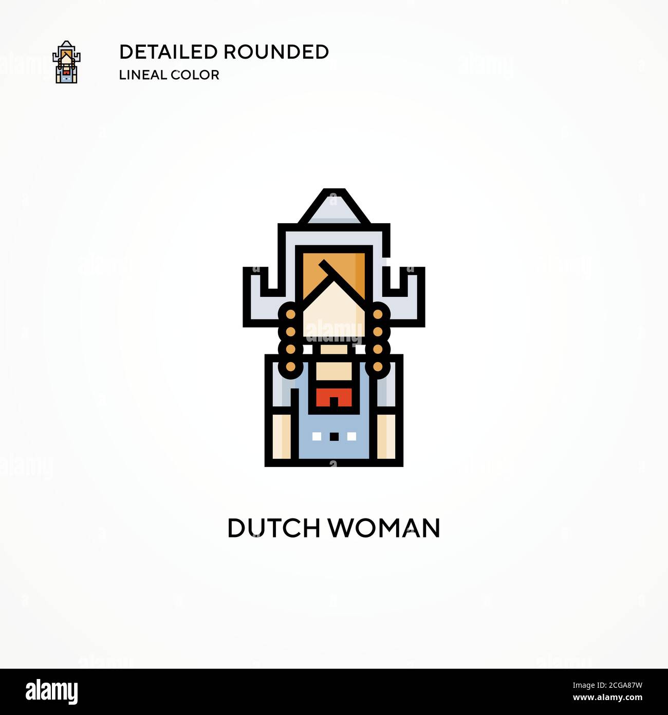 Dutch woman vector icon. Modern vector illustration concepts. Easy to ...