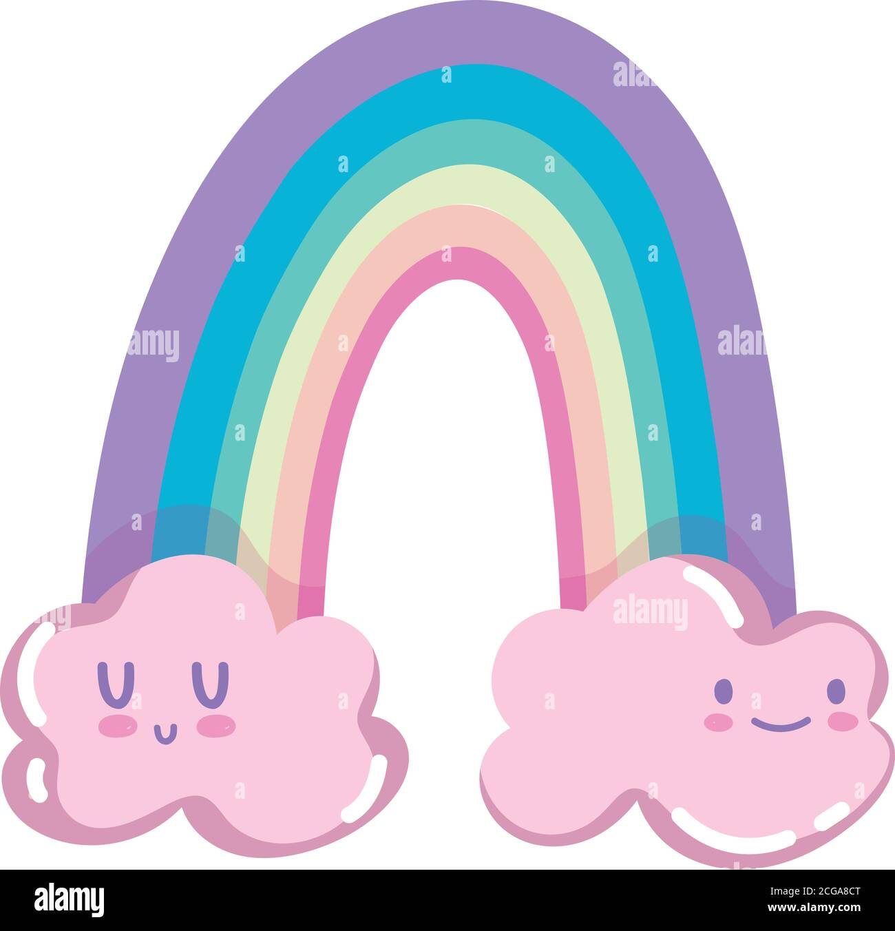 magical rainbow clouds dream fantasy isolated design white background ...