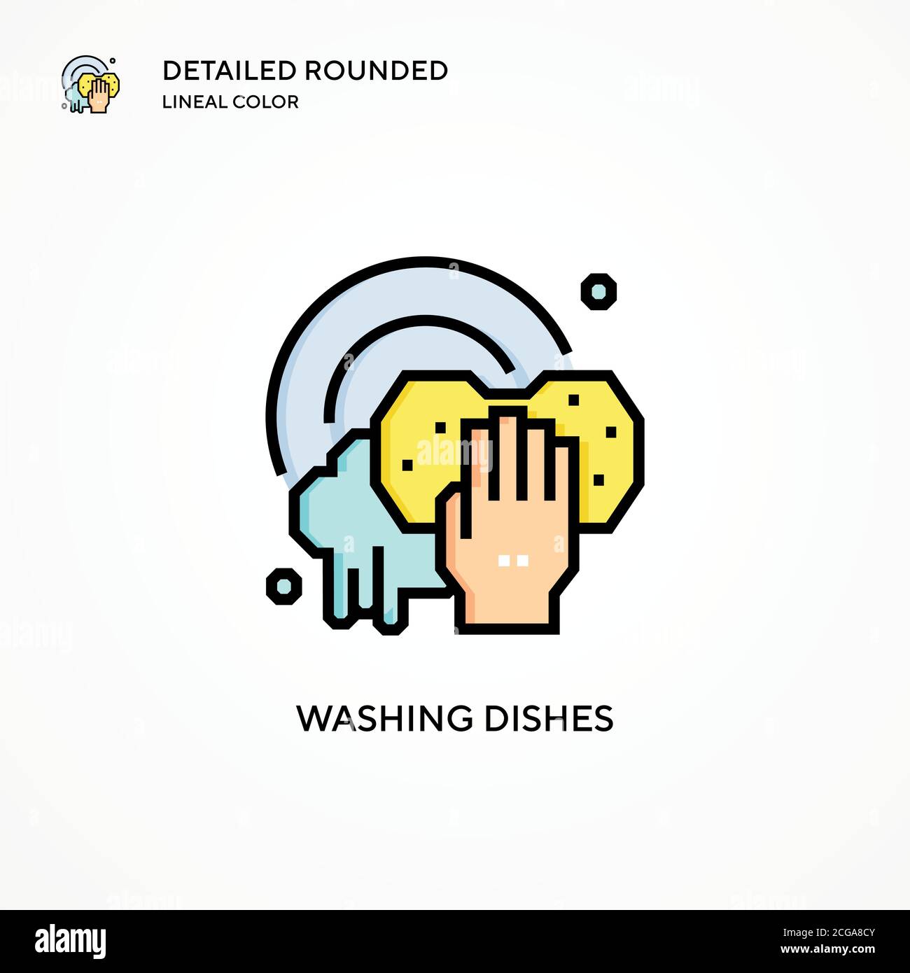 Washing dishes vector icon. Modern vector illustration concepts. Easy ...