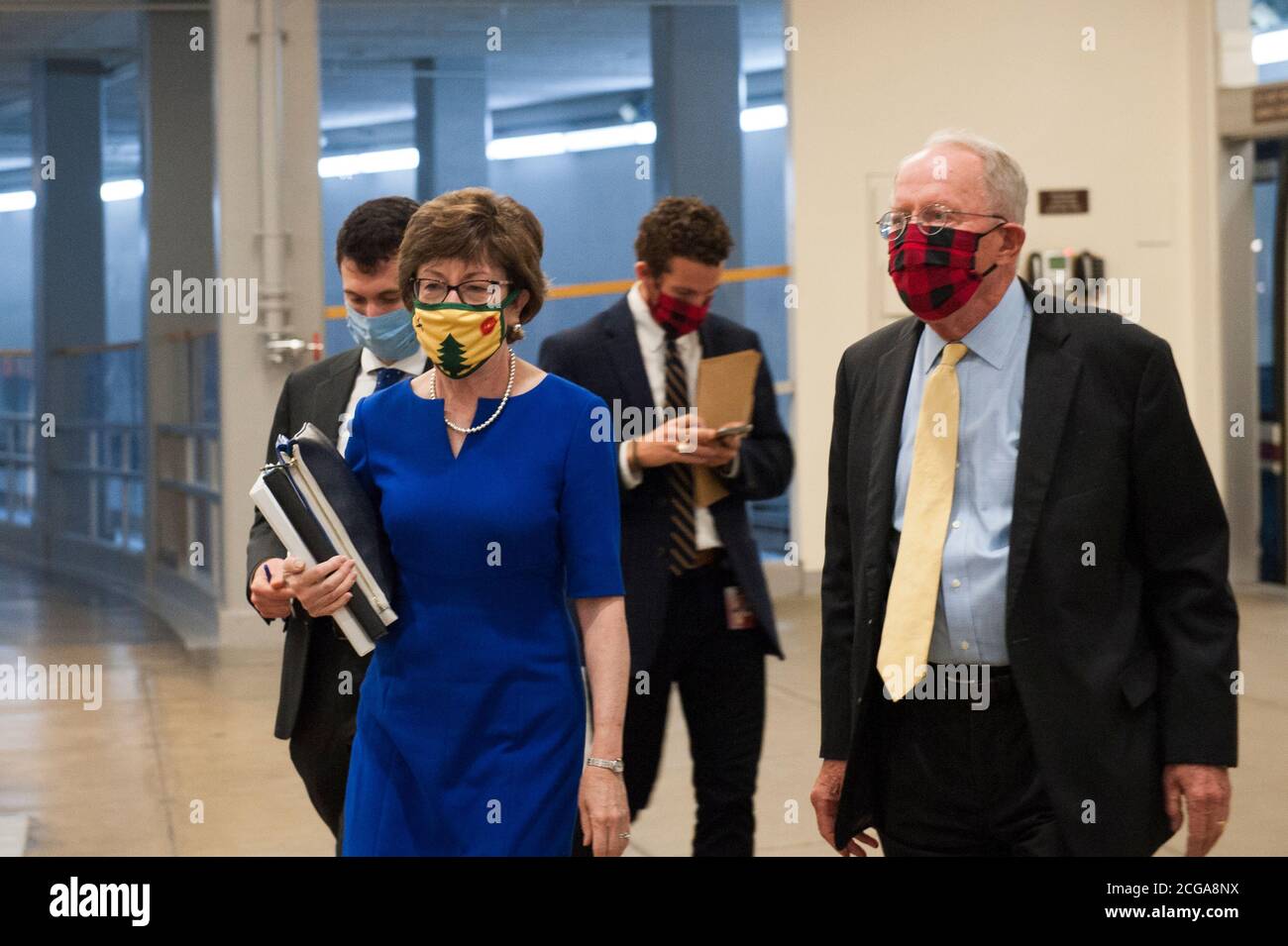United States Senator Susan Collins (Republican of Maine), left, and US ...