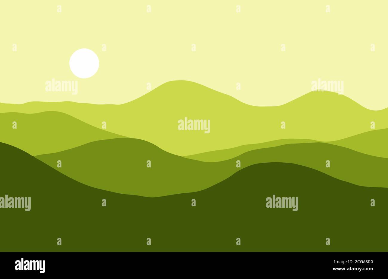 Mountains in the haze at sunset - Vector illustration Stock Vector ...