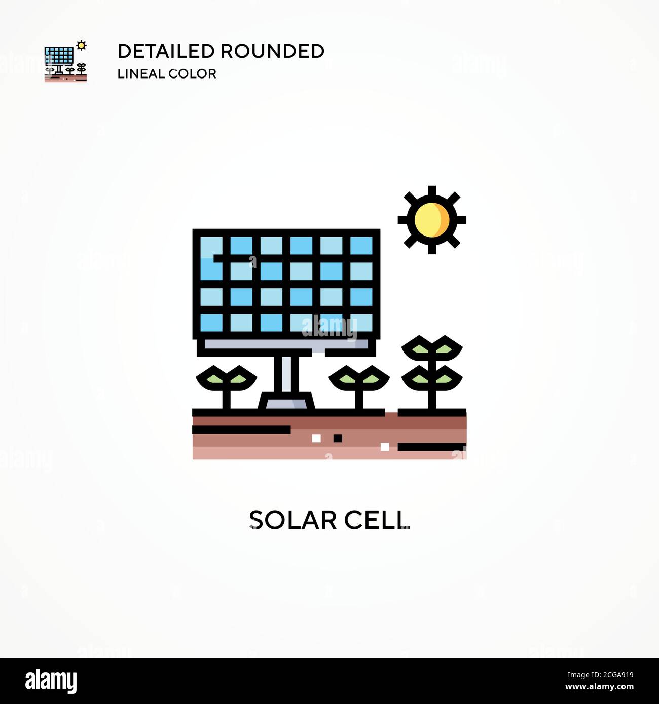 Solar cell vector icon. Modern vector illustration concepts. Easy to ...