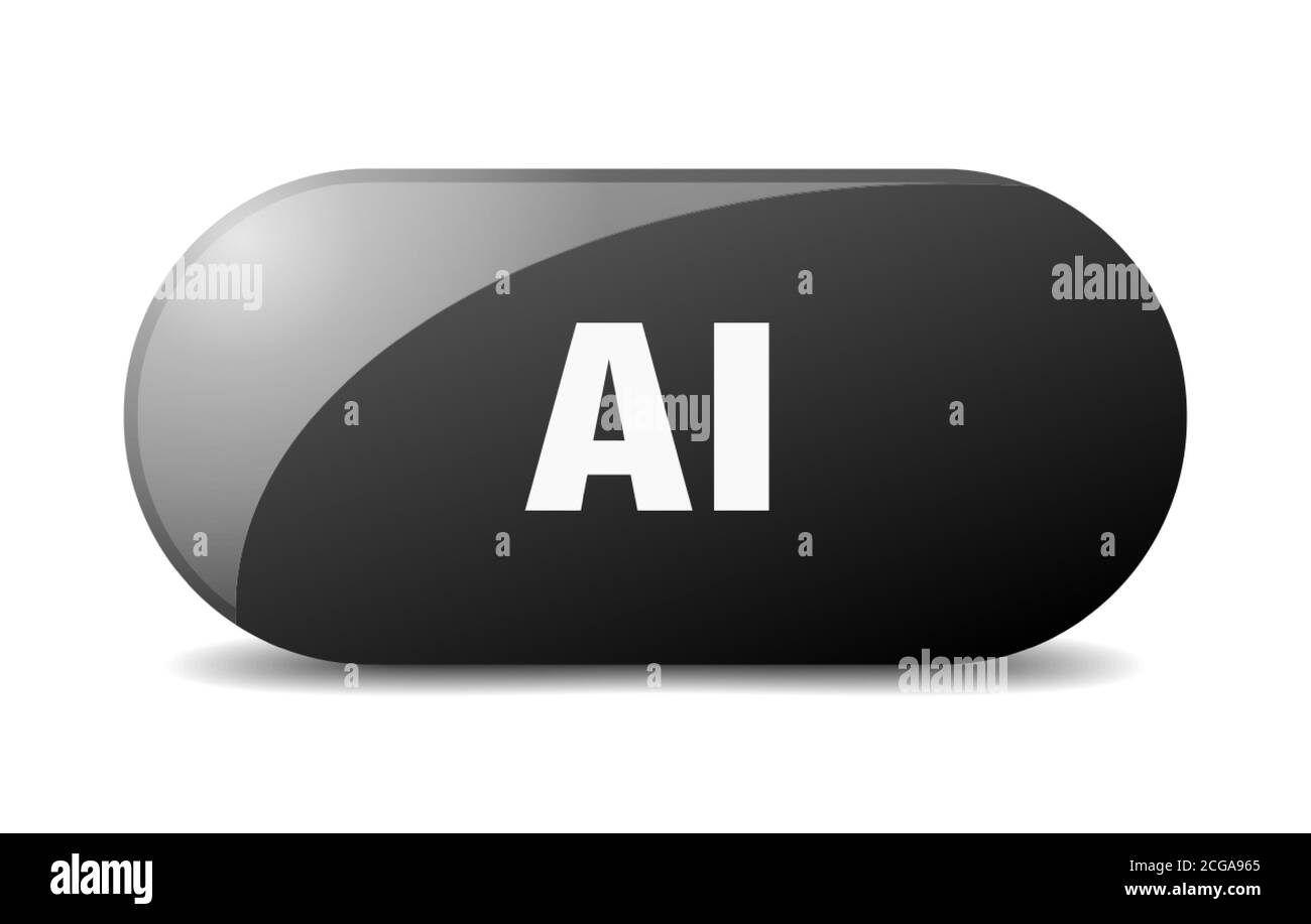ai button. rounded glass sign. sticker. banner Stock Vector Image & Art ...