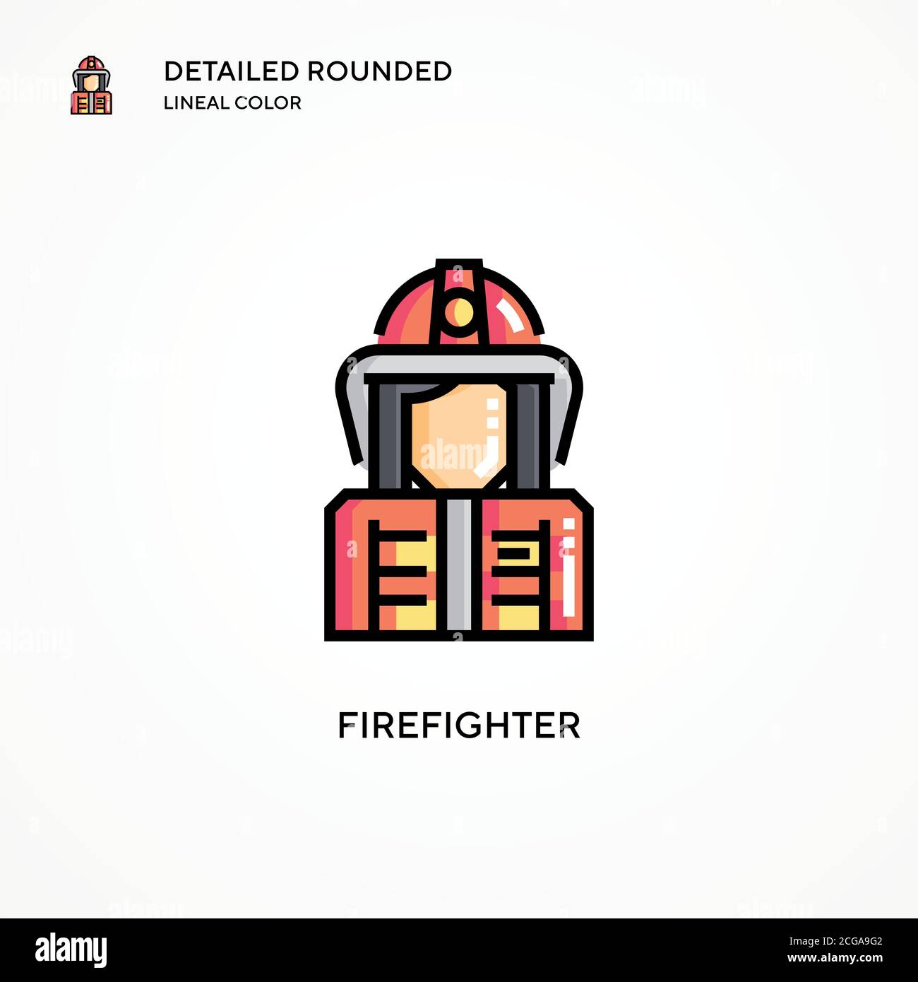 Firefighter vector icon. Modern vector illustration concepts. Easy to ...