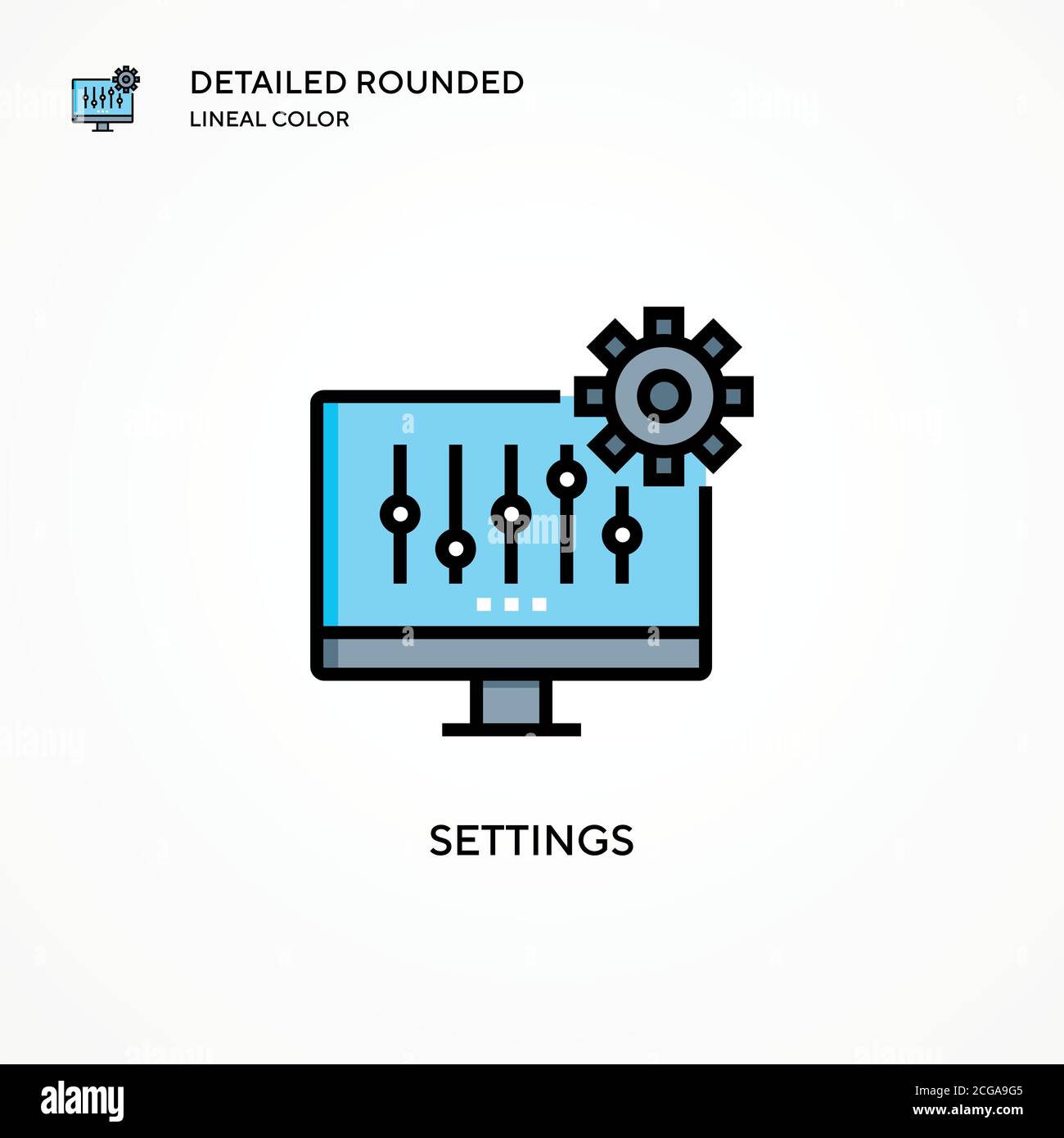 Settings vector icon. Modern vector illustration concepts. Easy to edit ...
