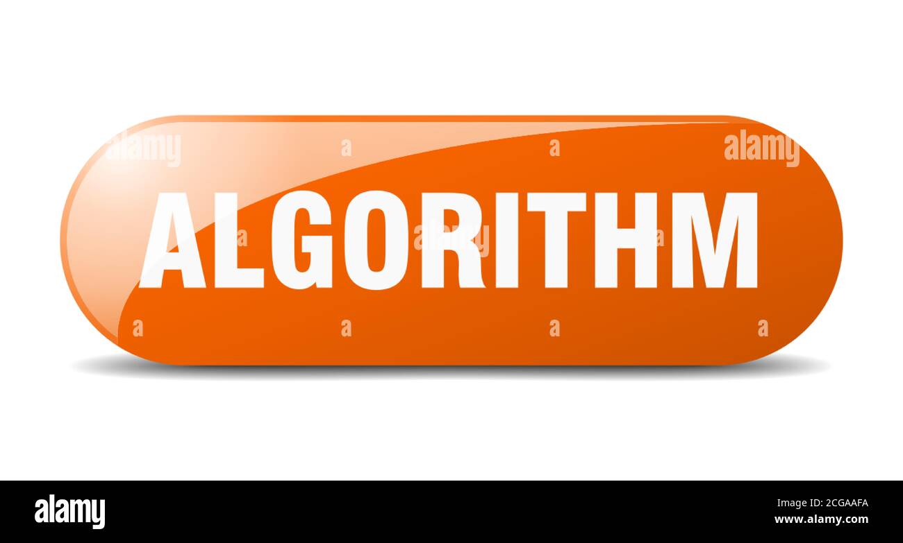 Algorithm Button Rounded Glass Sign Sticker Banner Stock Vector 5533