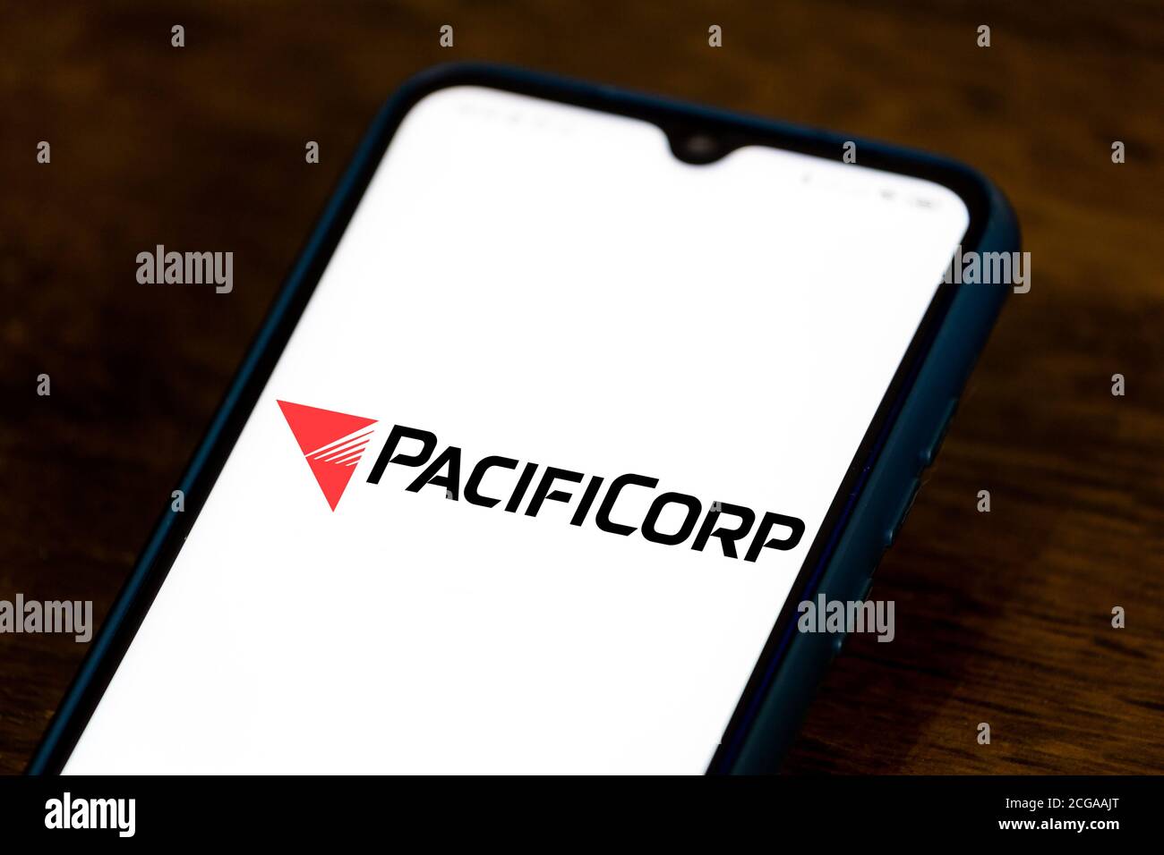 In this photo illustration the PacifiCorp logo displayed on a ...