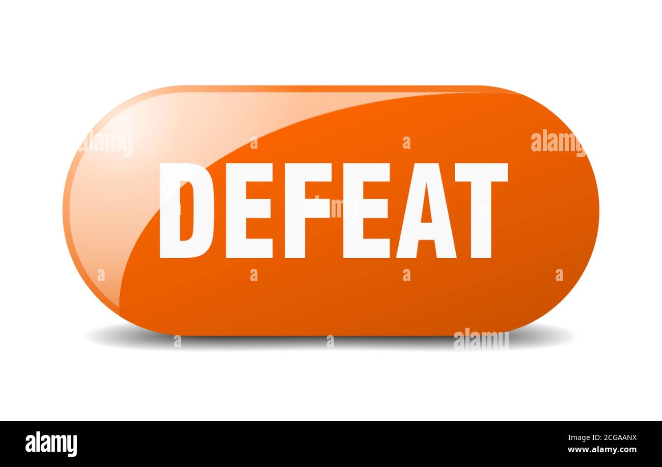defeat button. rounded glass sign. sticker. banner Stock Vector Image ...