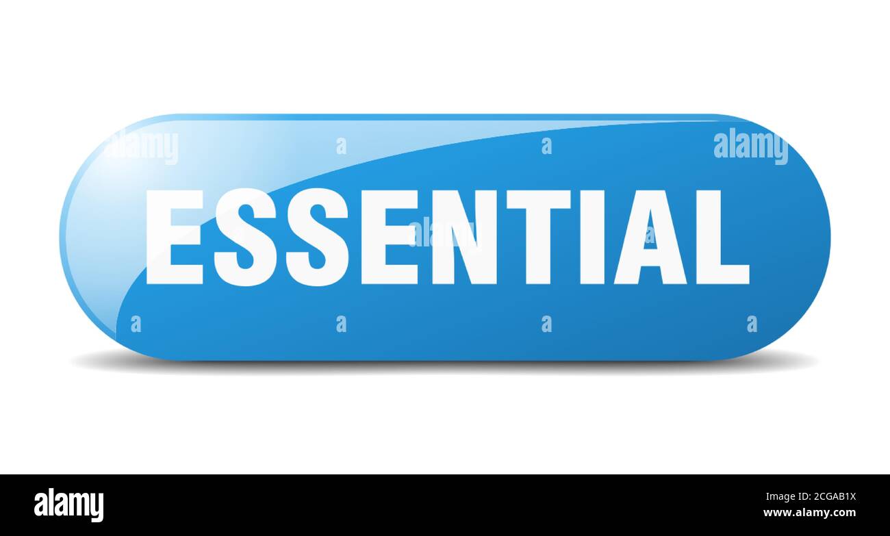 essential button. rounded glass sign. sticker. banner Stock Vector ...