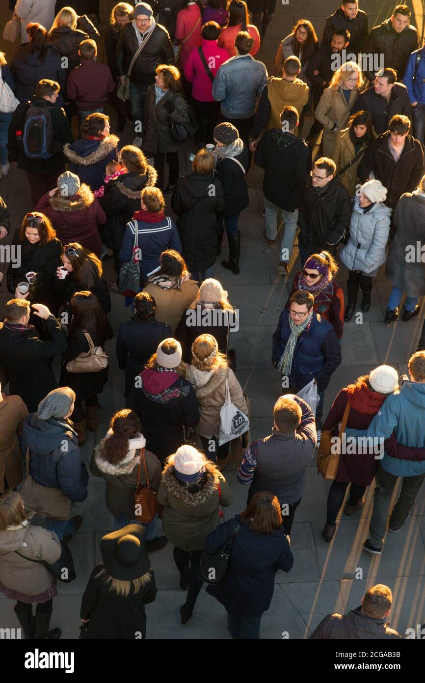 Crowd at Christmas market, South bank Stock Photo - Alamy