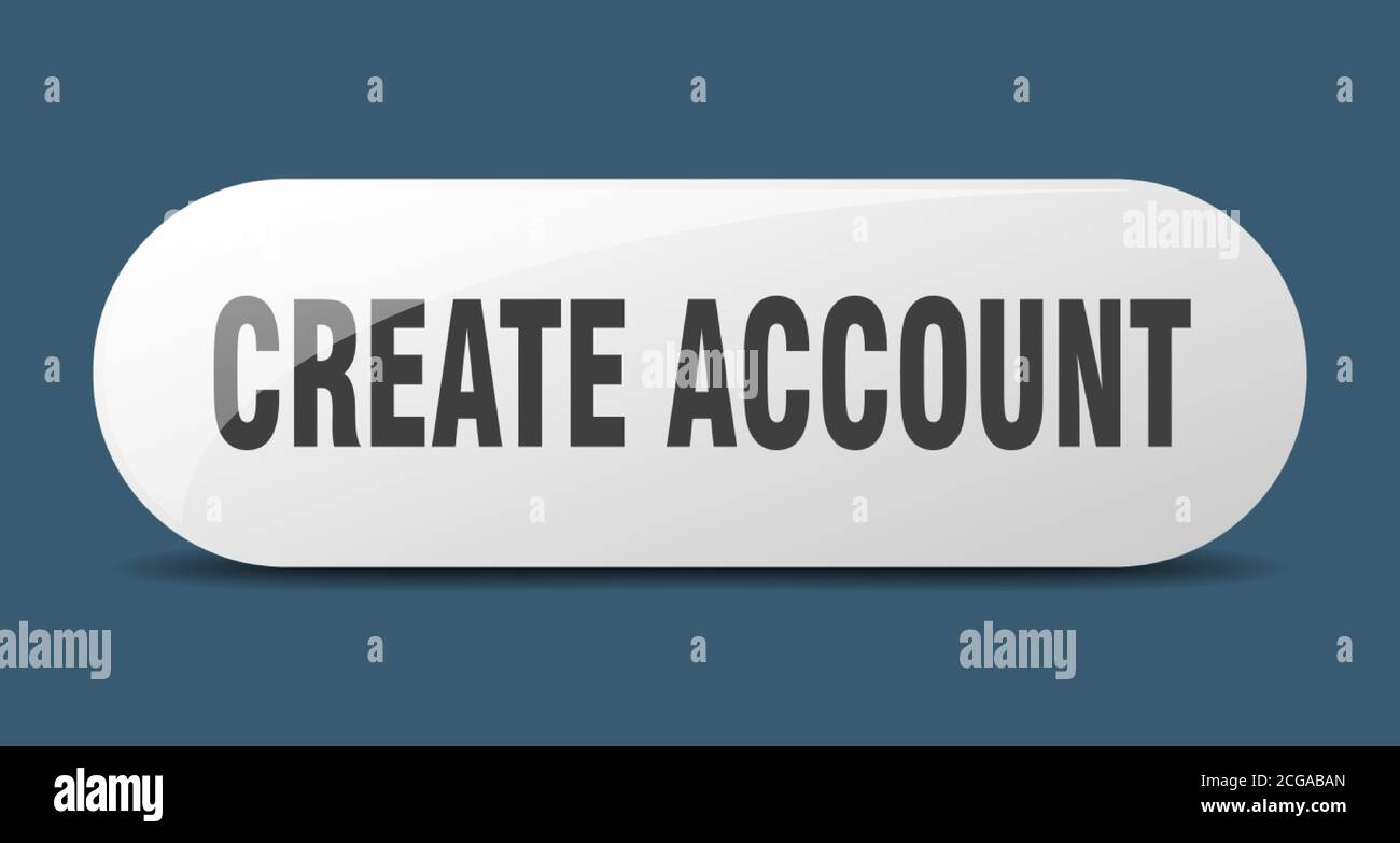 create account button. rounded glass sign. sticker. banner Stock Vector ...