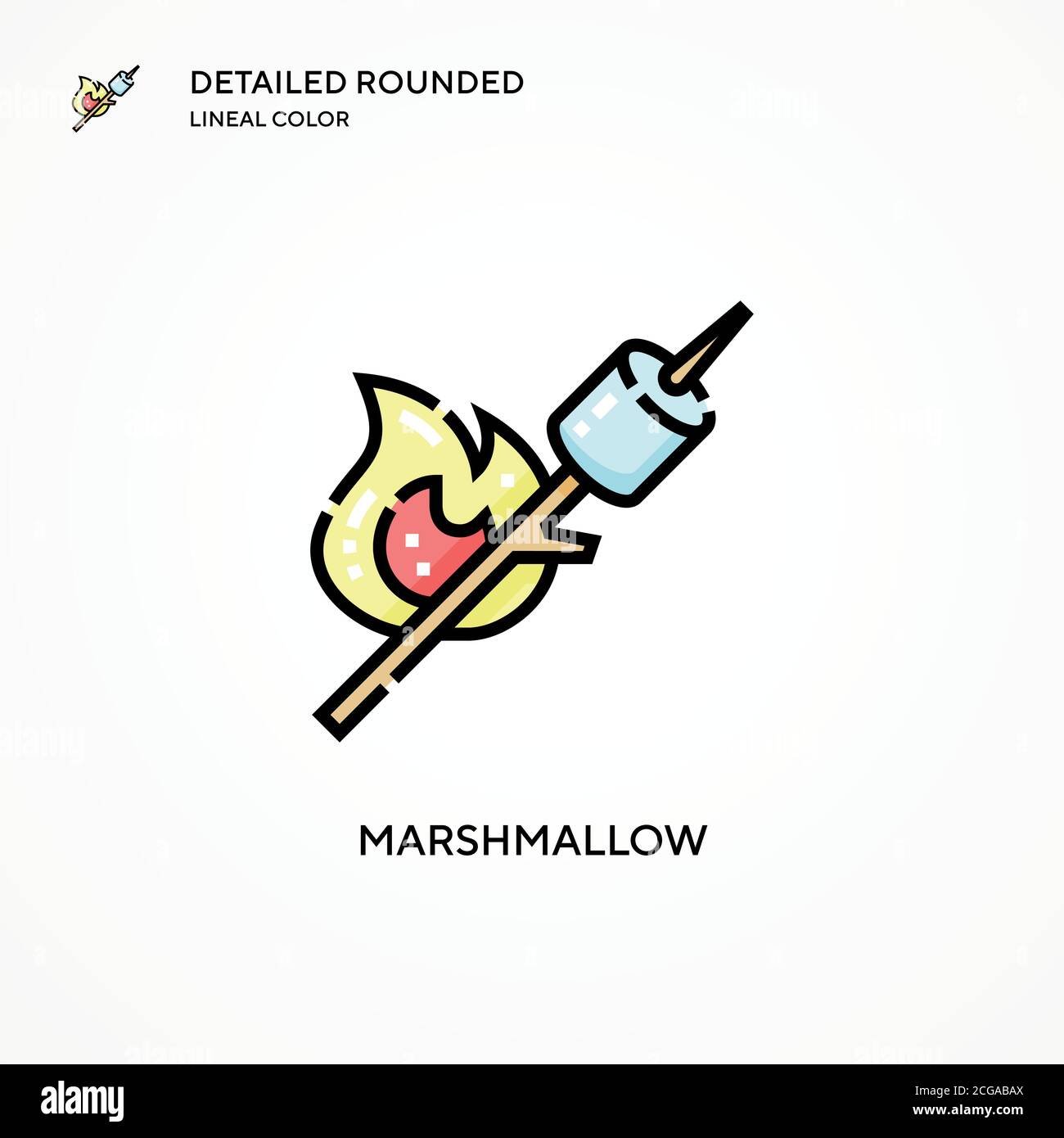 Marshmallow vector icon. Modern vector illustration concepts. Easy to ...