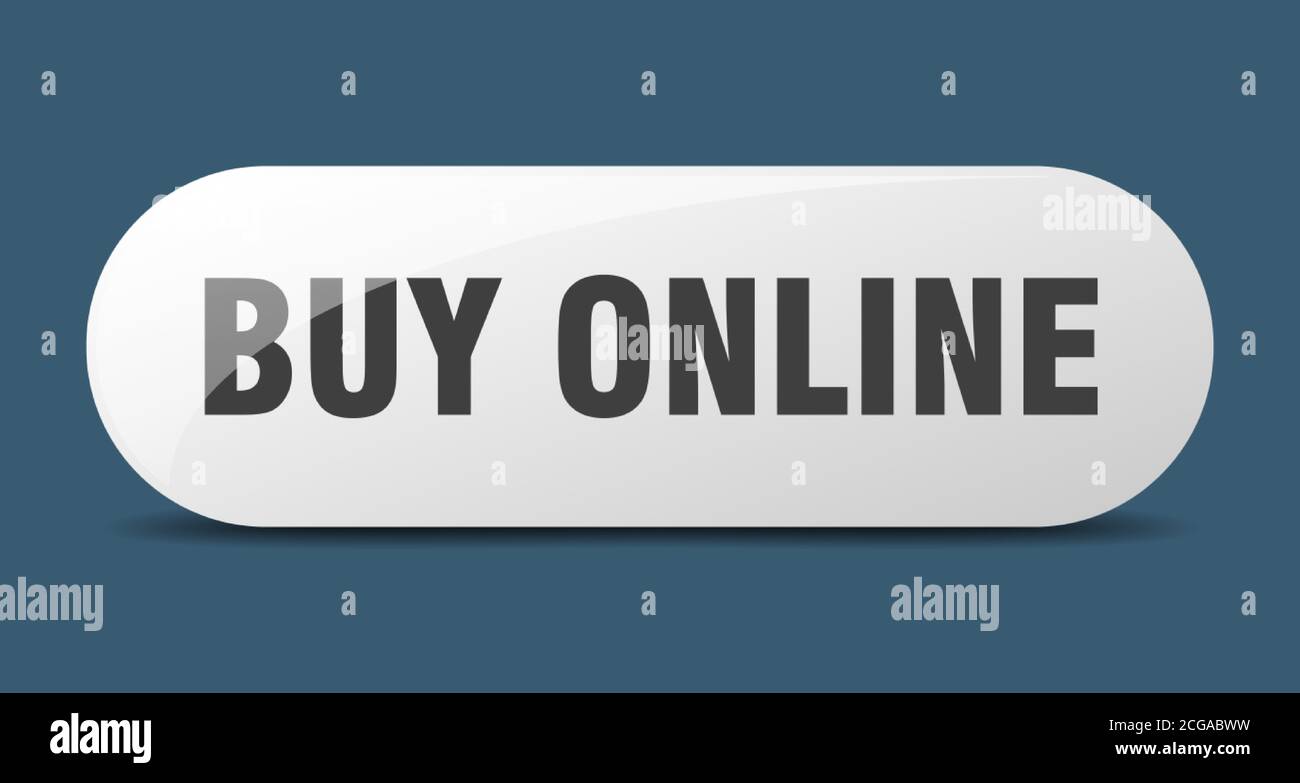 buy online button. rounded glass sign. sticker. banner Stock Vector ...