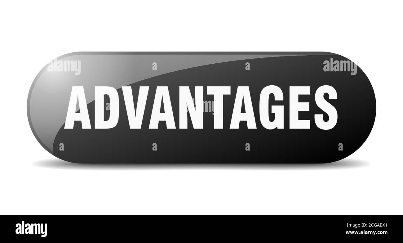 advantages button. rounded glass sign. sticker. banner Stock Vector ...