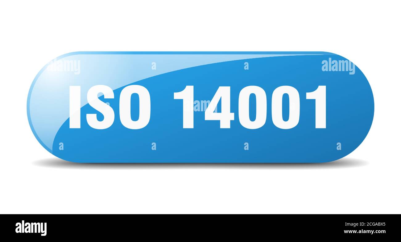 iso 14001 button. rounded glass sign. sticker. banner Stock Vector ...