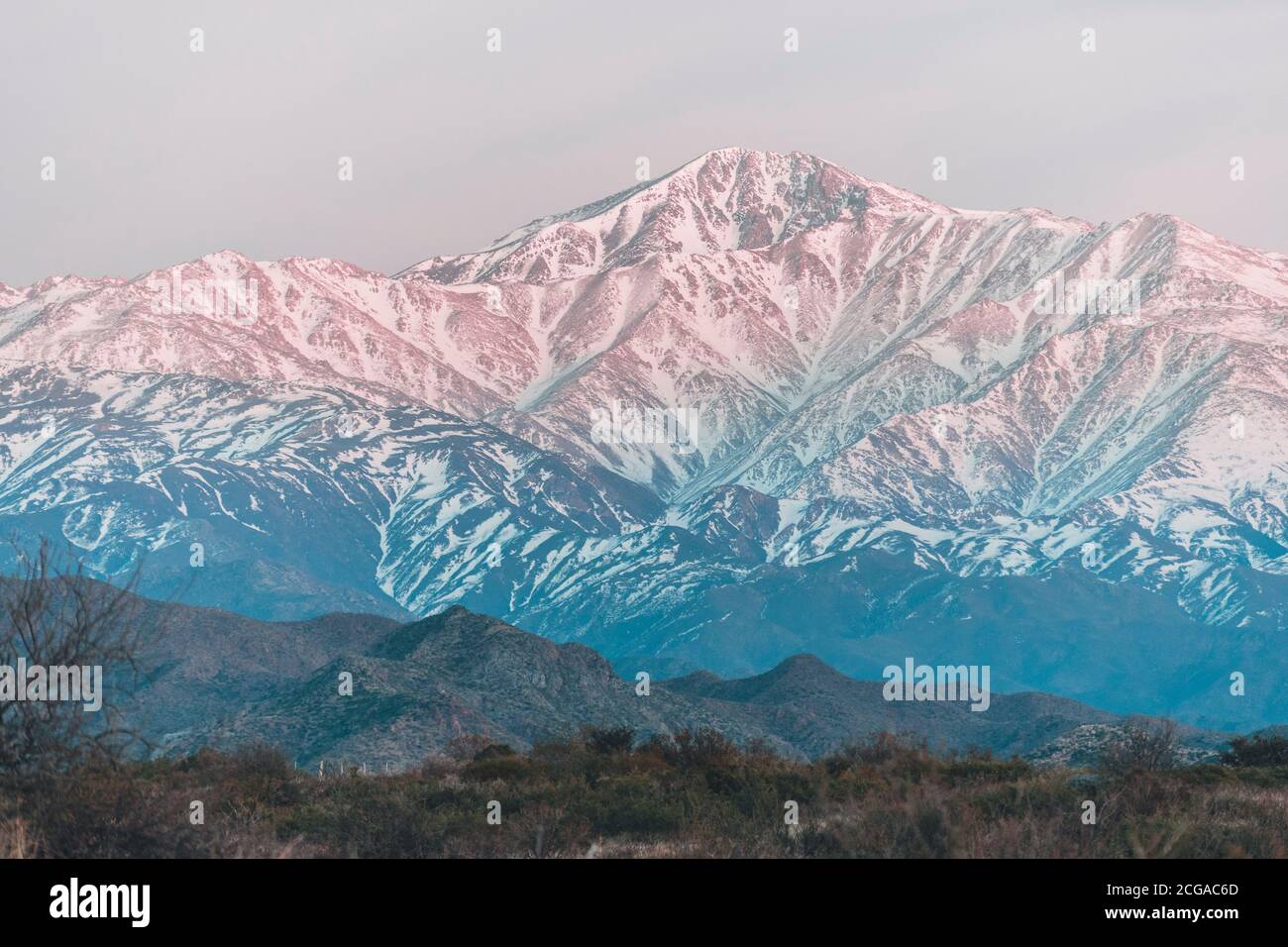 closed plane of snowy mountain Stock Photo - Alamy