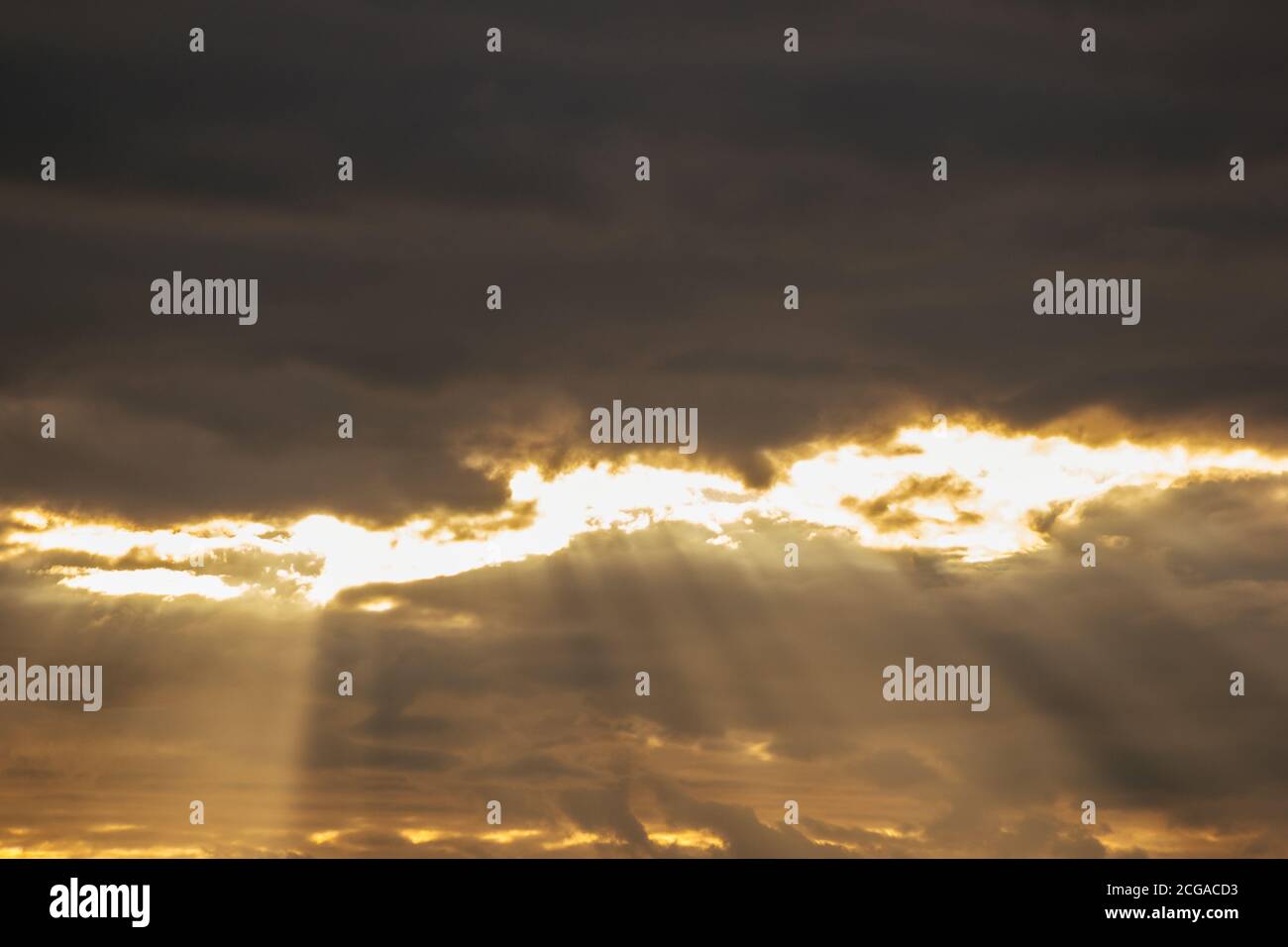 sun ray breaks through the clouds cityscape atmosphere colorful Stock ...