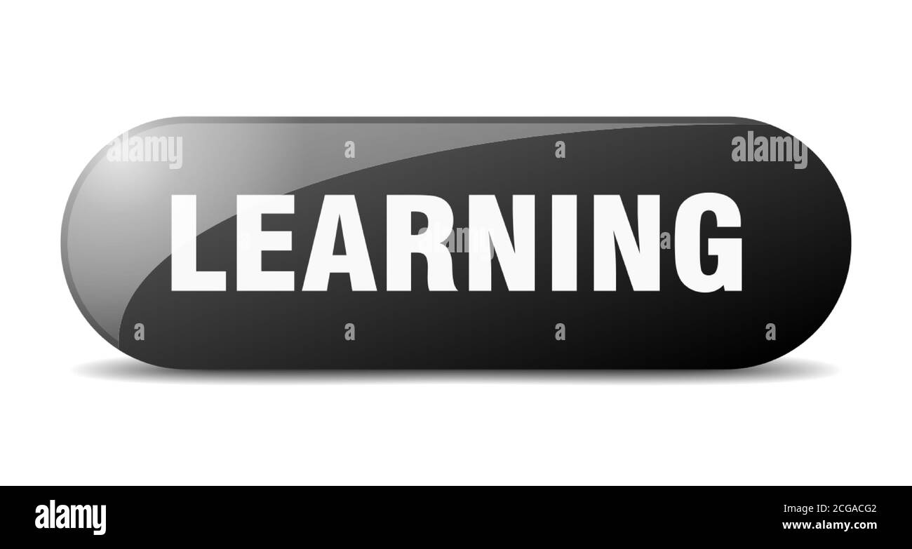 learning button. rounded glass sign. sticker. banner Stock Vector Image ...