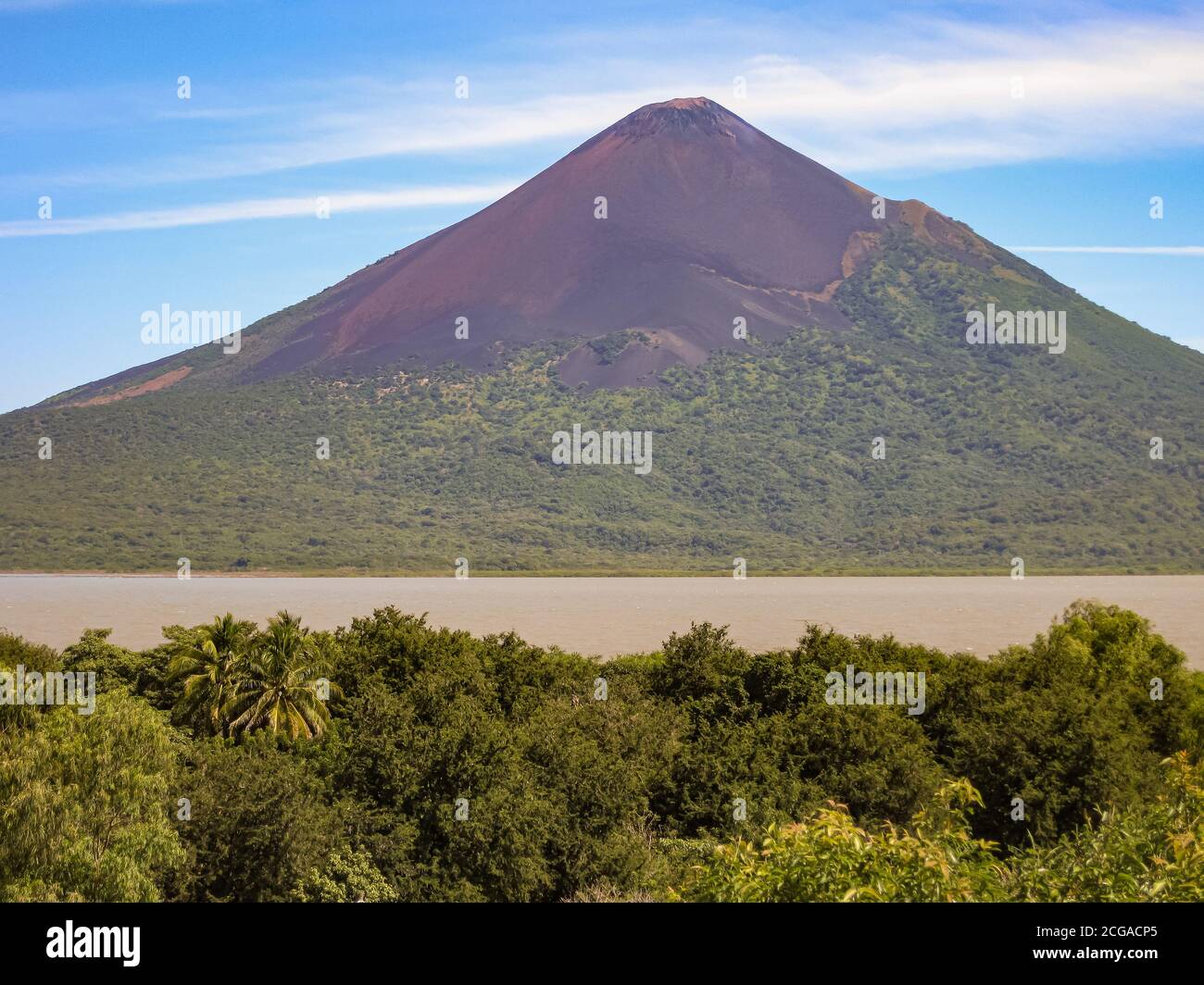 Leon, Nicaragua - November 27, 2008: Ruins of old Leon. Momotombo ...