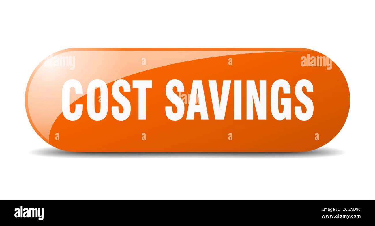 cost savings button. rounded glass sign. sticker. banner Stock Vector ...