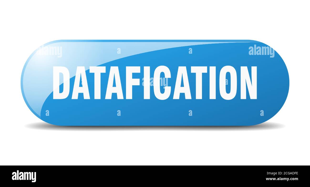 Datafication Button Rounded Glass Sign Sticker Banner Stock Vector