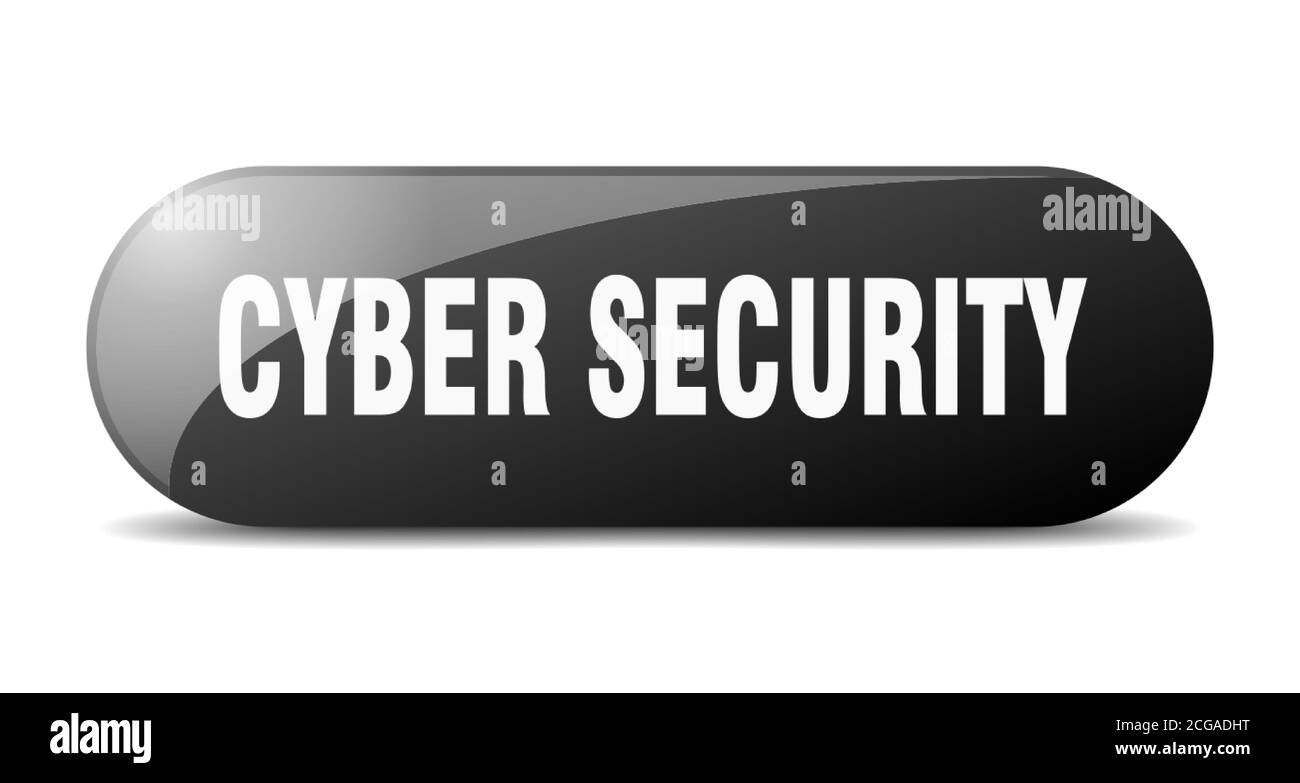cyber security button. rounded glass sign. sticker. banner Stock Vector ...