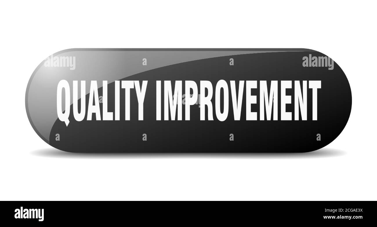 quality improvement button. rounded glass sign. sticker. banner Stock ...