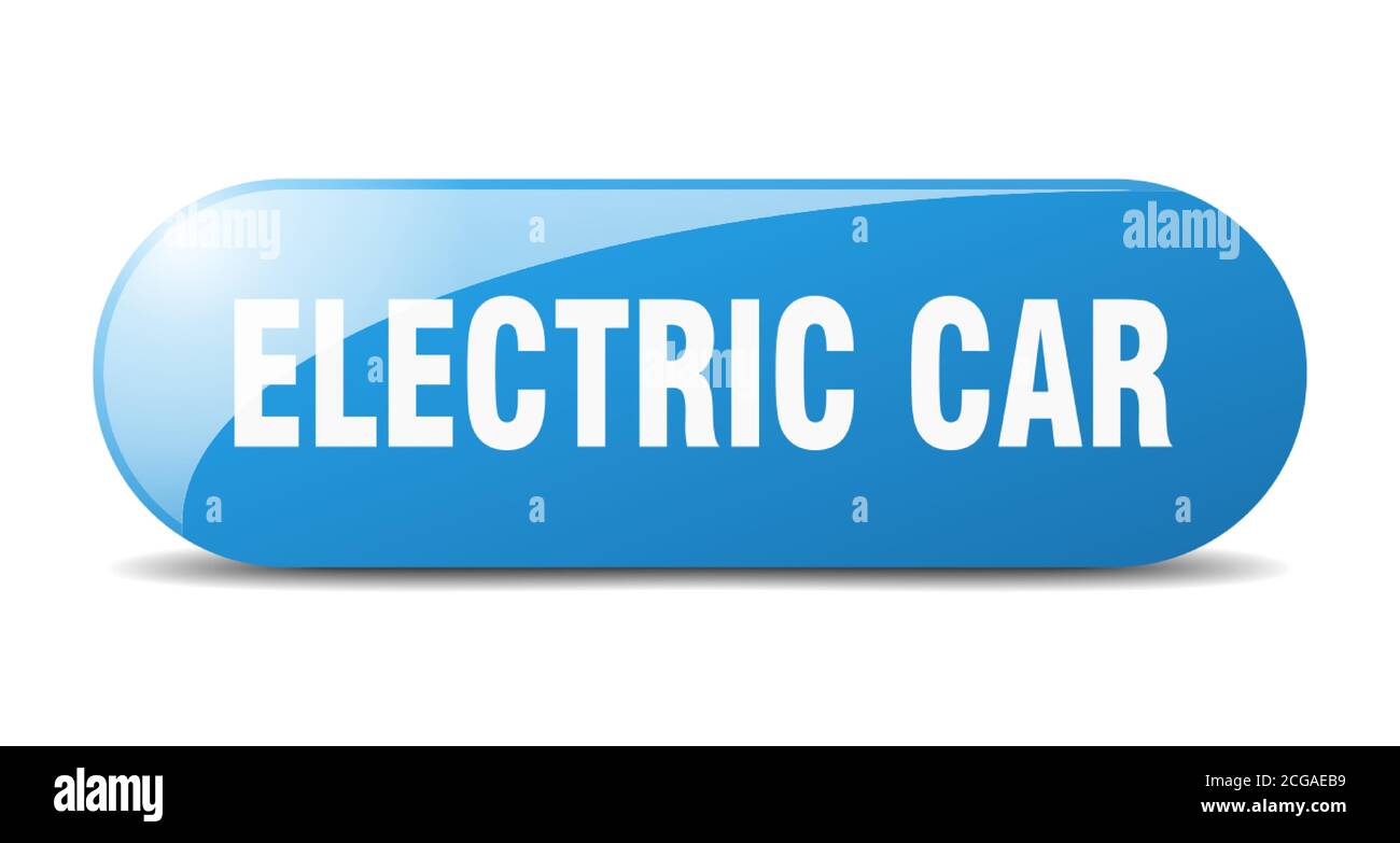 electric car button. rounded glass sign. sticker. banner Stock Vector ...