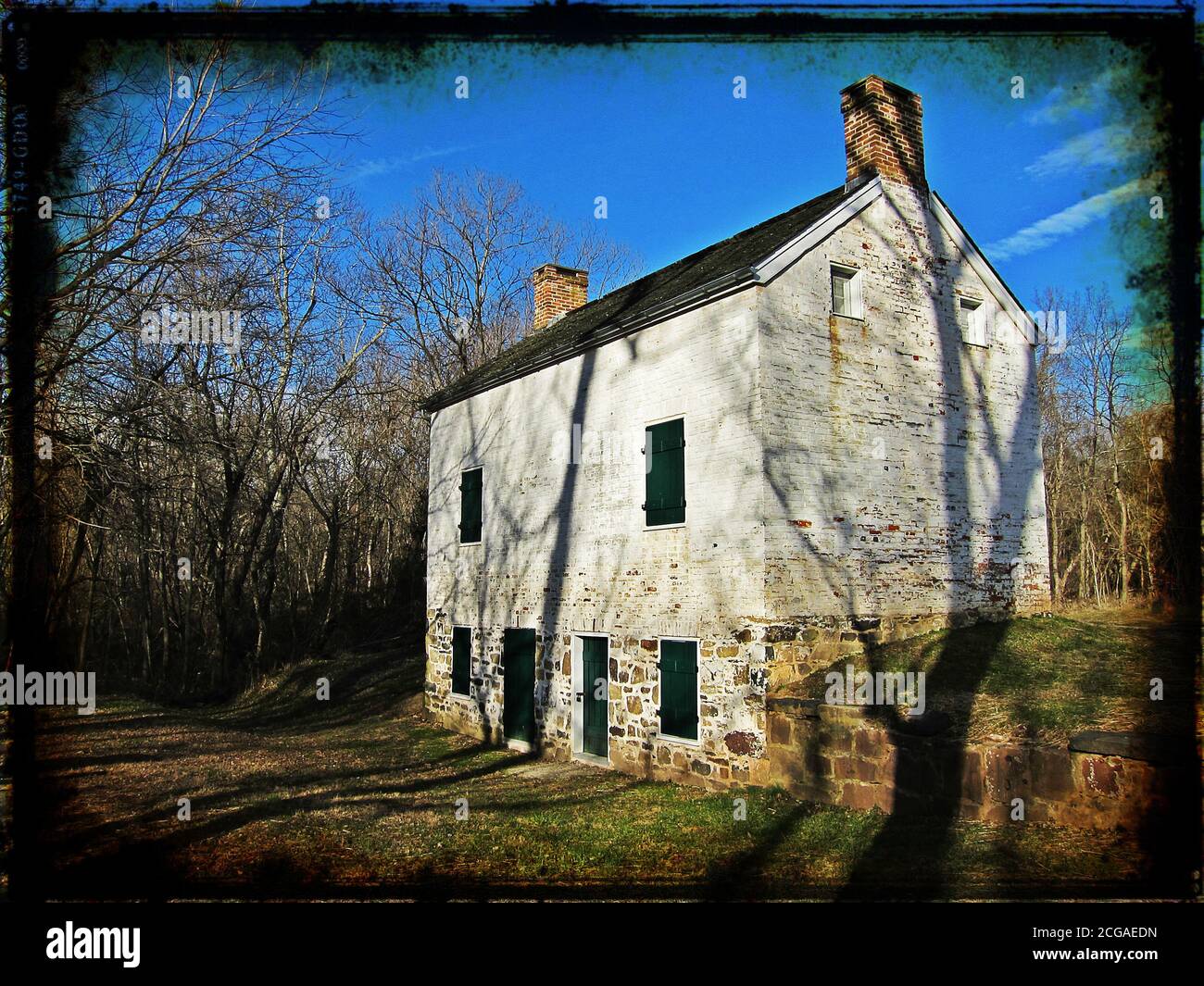 An abandoned stone lock house sits barren in the woods along the C&O ...