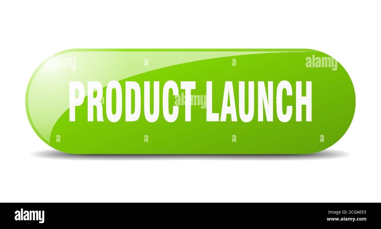 product launch button. rounded glass sign. sticker. banner Stock Vector ...