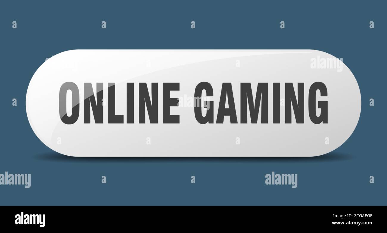 online gaming button. rounded glass sign. sticker. banner Stock Vector ...