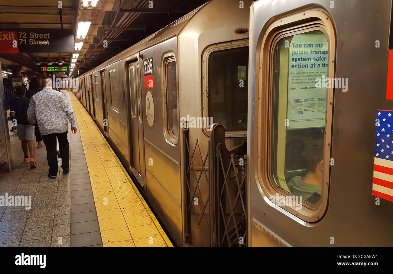 New York City subway cars, United States Stock Photo - Alamy