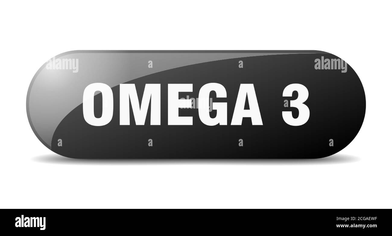 omega 3 button. rounded glass sign. sticker. banner Stock Vector Image ...