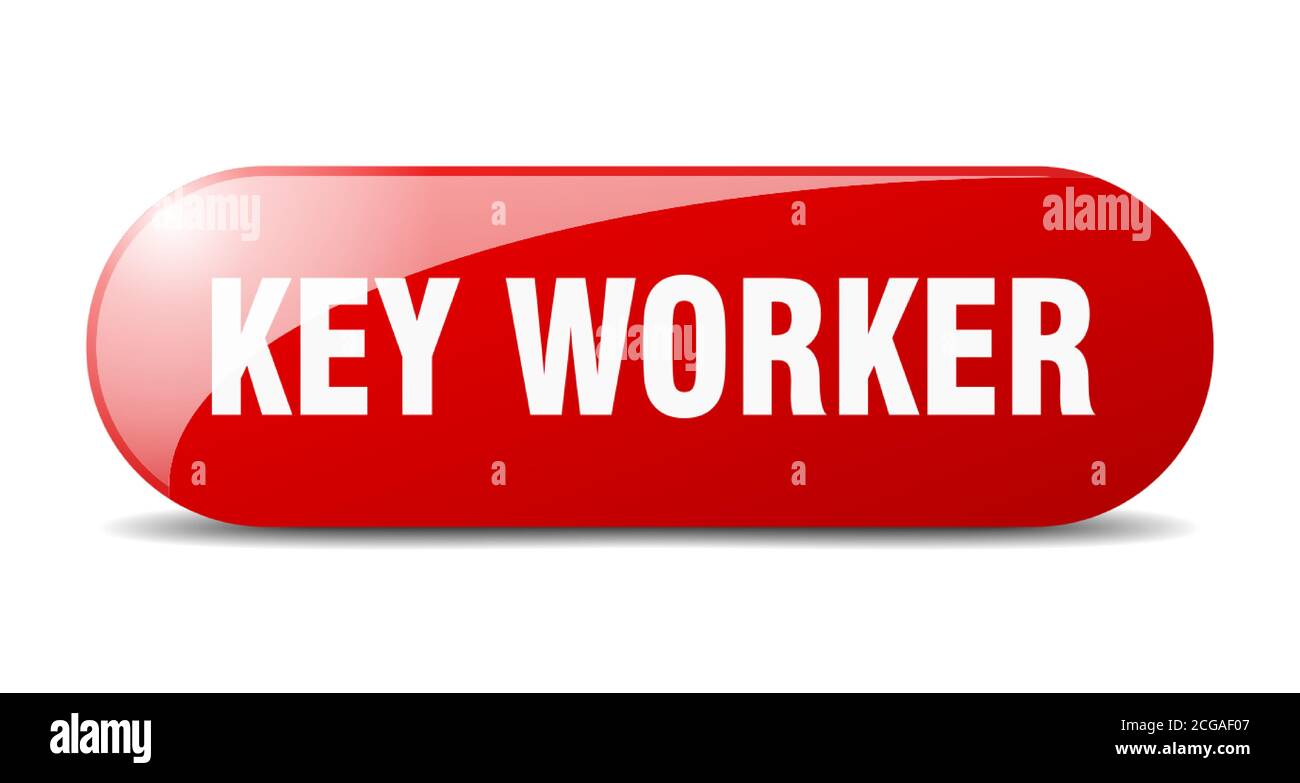 key worker button. rounded glass sign. sticker. banner Stock Vector ...