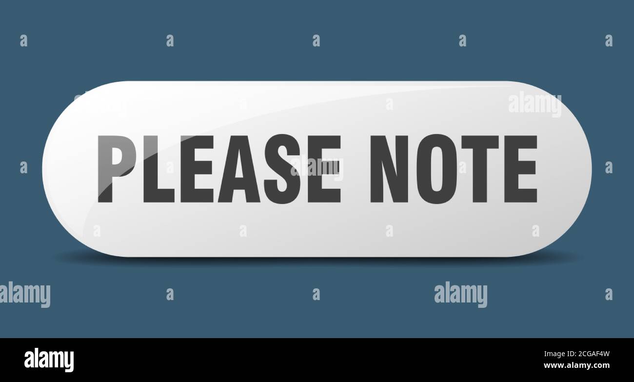 please note button. rounded glass sign. sticker. banner Stock Vector ...